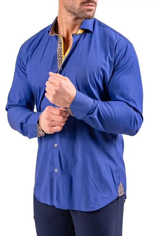 MACEOO Einstein Resistance0126 Button-up Shirt - Blue