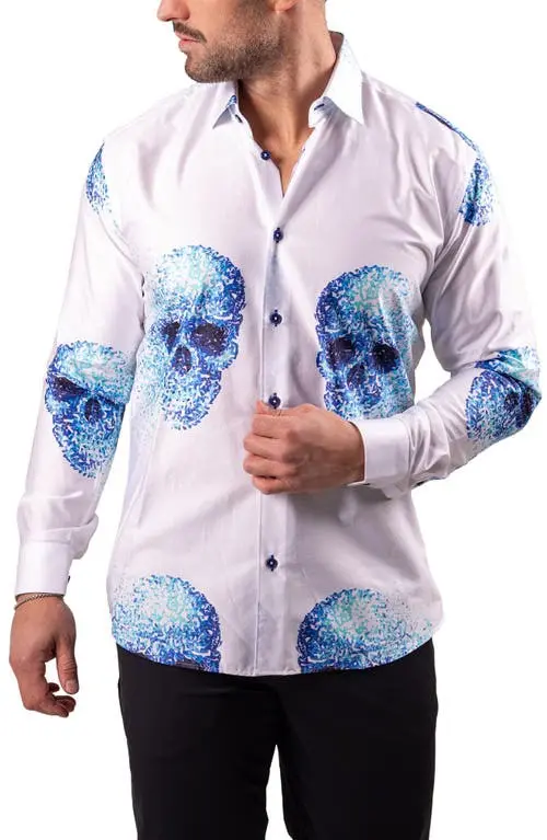 MACEOO Fibonacci Resistance Contemporary Fit Button-up Shirt - White
