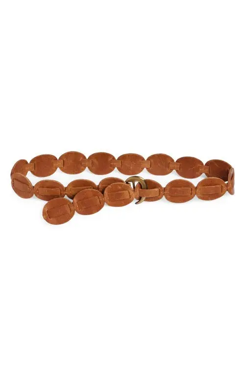 ADA Leather-plaque Belt - Cognac