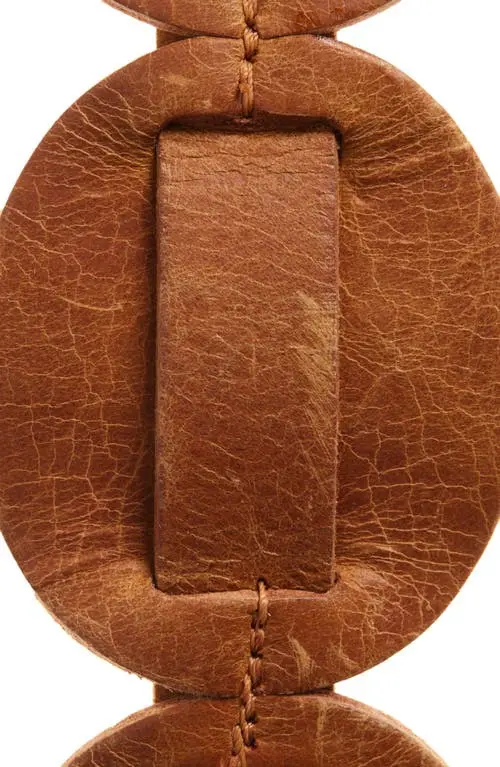 ADA Leather-plaque Belt - Cognac