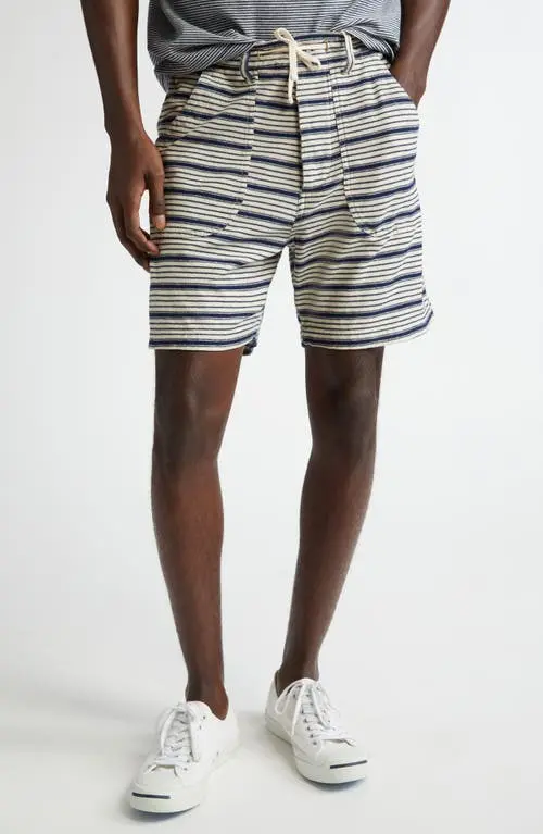 Double Rl Indigo Stripe Jersey Shorts