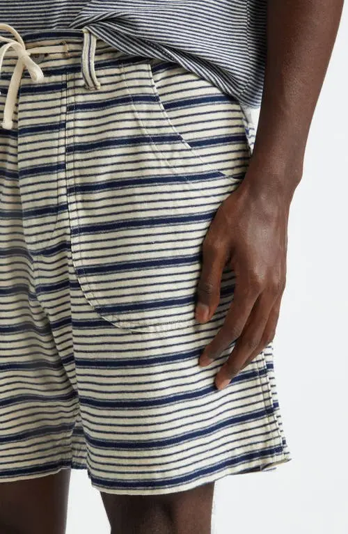 Double Rl Indigo Stripe Jersey Shorts