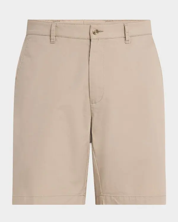 Peter Millar Flat-front Classic Fit Shorts - Khaki