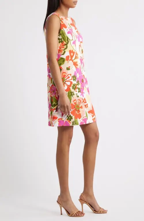 Anne Klein Floral Print Sleeveless Shift Dress