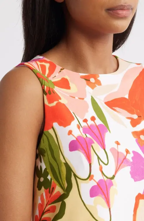 Anne Klein Floral Print Sleeveless Shift Dress