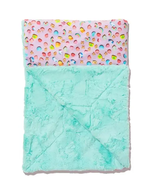 CRICKLE DAISY Snuggle Blanket - Aqua Blue/ Light Pink