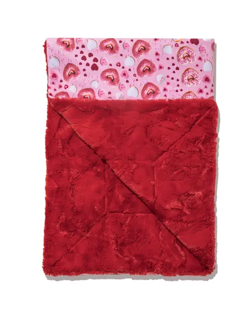 CRICKLE DAISY Snuggle Blanket - Bright Red/ Light Pink