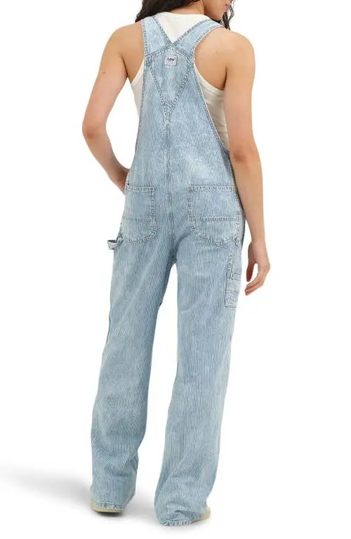 LEEM Pinstripe Relaxed Denim Overalls