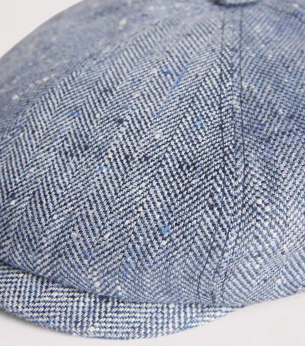 Stetson Silk-linen Herringbone Flat Cap