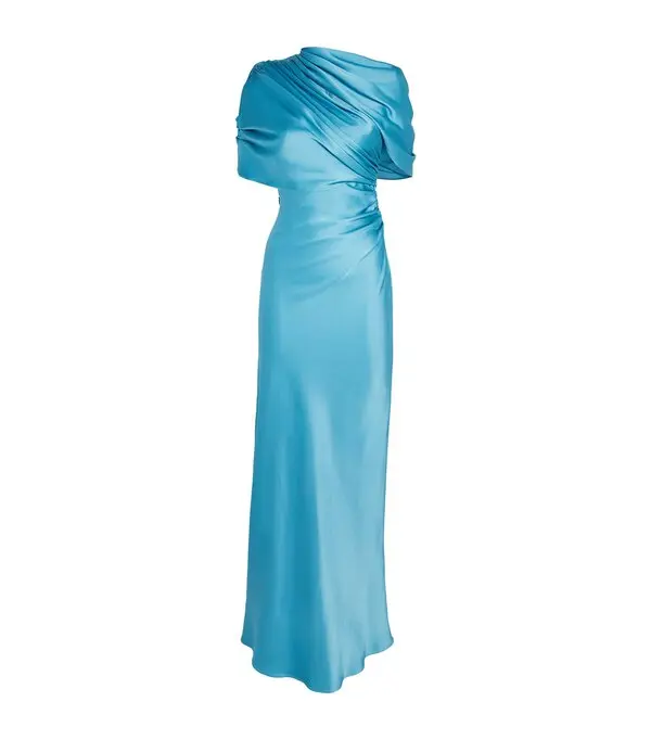 Stella McCartney Satin Draped Gown - Blue