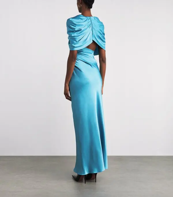 Stella McCartney Satin Draped Gown - Blue