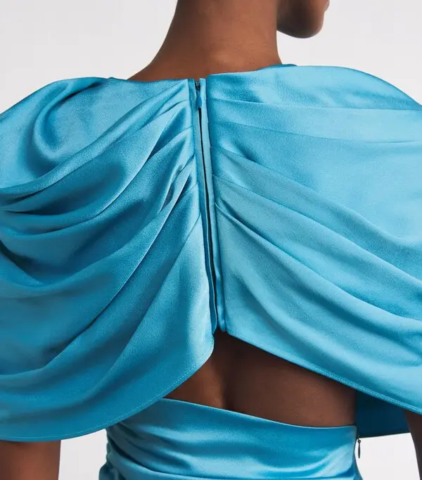 Stella McCartney Satin Draped Gown - Blue