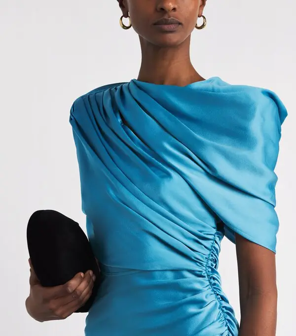 Stella McCartney Satin Draped Gown - Blue
