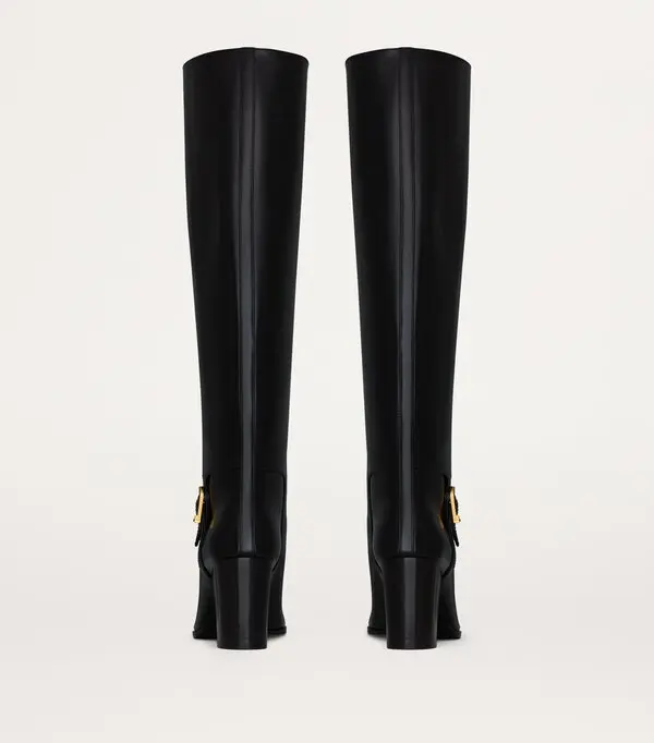 Saint Laurent Leather Knee-high Boots 75 - Black