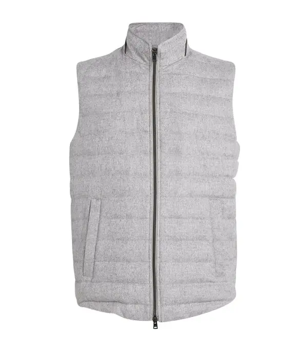 Herno Silk-Cashmere Padded Gilet In Grey 41% Off Editorialist