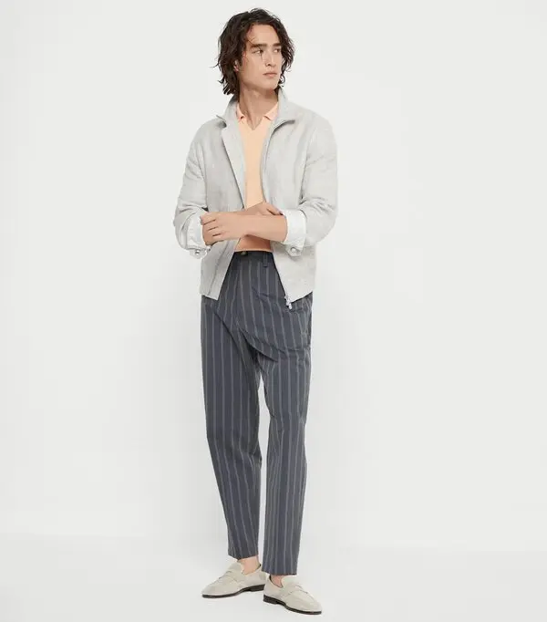 Brunello Cucinelli Cotton Chalk Stripe Trousers