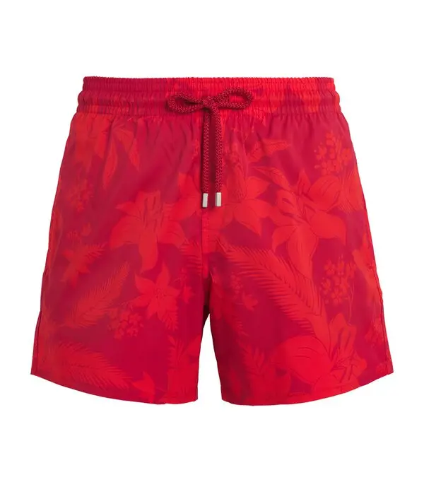 Vilebrequin Flower Power Print Moorise Swim Shorts - Red