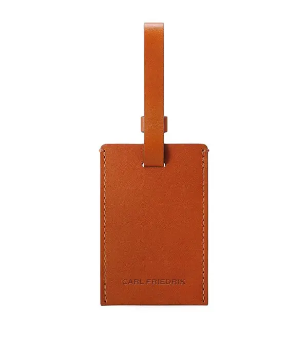 CARL FRIEDRIK Leather Luggage Tag - Brown