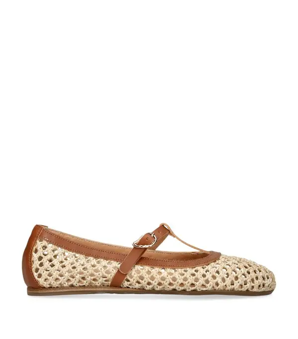 ANCIENT GREEK SANDALS Woven Aerati Ballet Flats - Beige