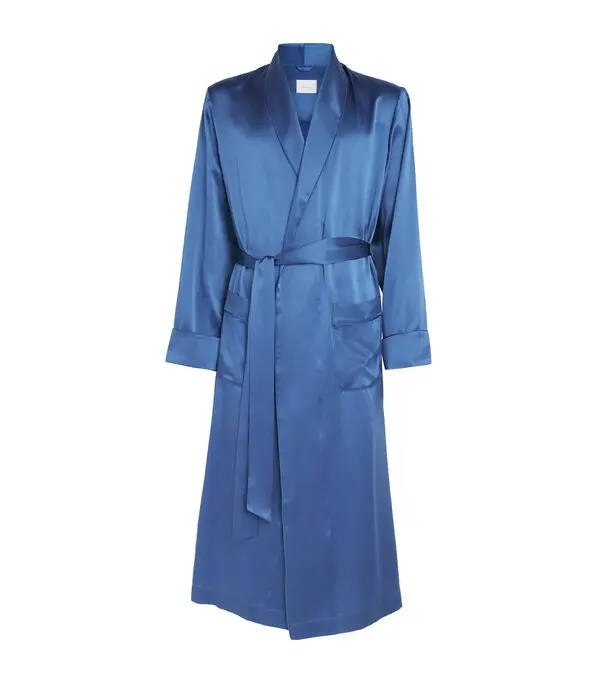 Harrods Silk Robe - Blue
