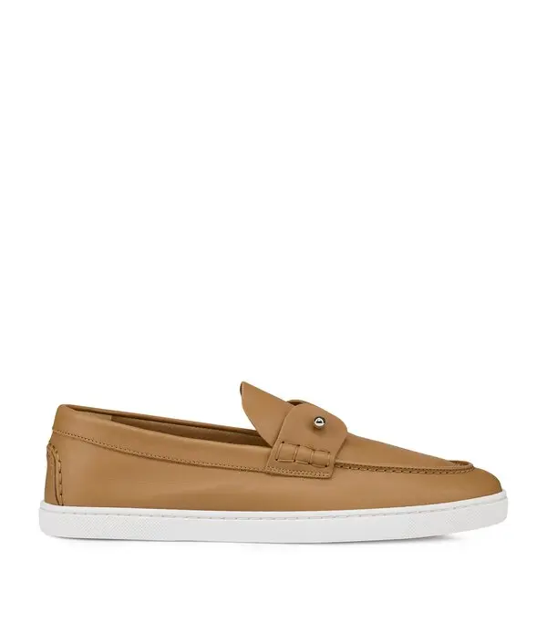 CHRISTIAN LOUBOUTIN Chambeliboat Leather Loafers - Beige