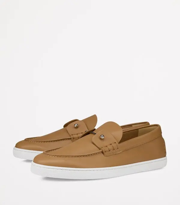 CHRISTIAN LOUBOUTIN Chambeliboat Leather Loafers - Beige