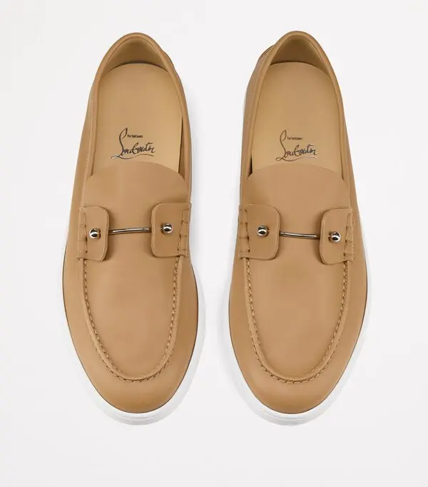 CHRISTIAN LOUBOUTIN Chambeliboat Leather Loafers - Beige