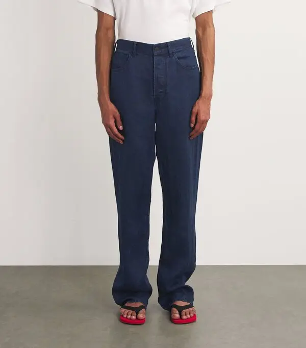 The Row Hartley Linen Jeans - Navy | Editorialist
