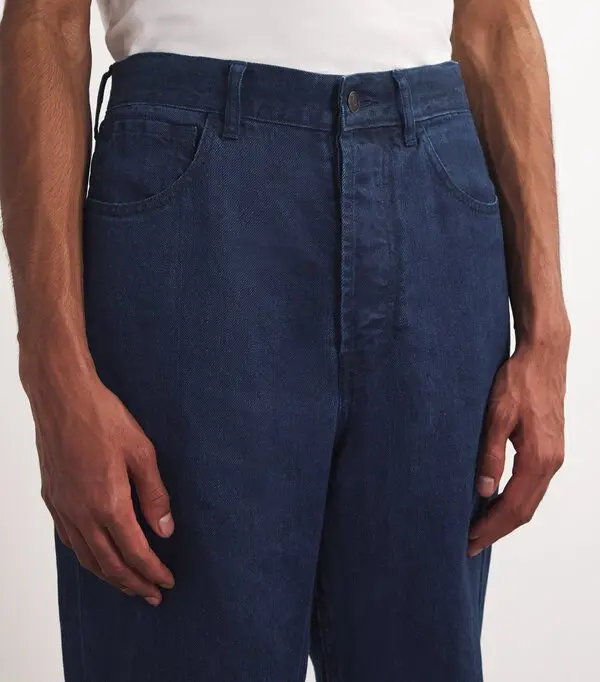 The Row Hartley Linen Jeans - Navy | Editorialist