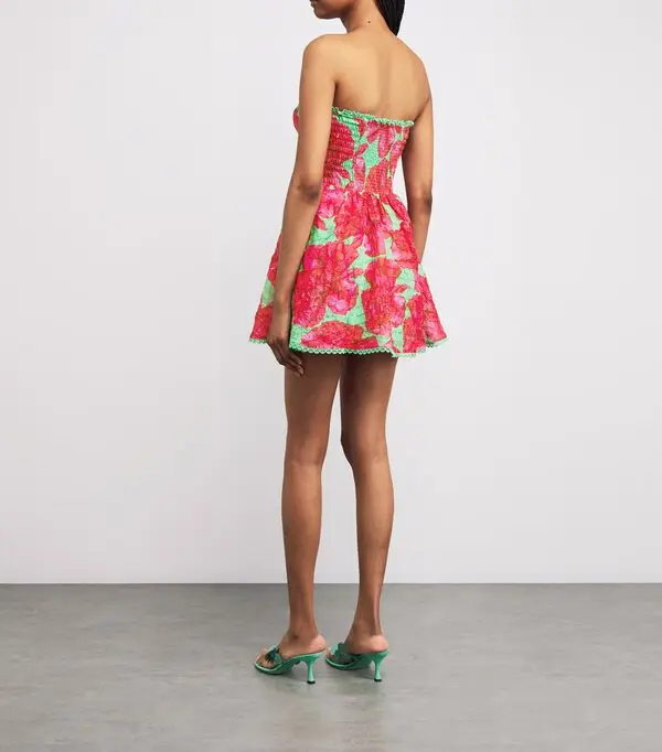 Charo Ruiz Ibiza Floral Off-The-Shoulder Mini Dress In Green - 50% Off