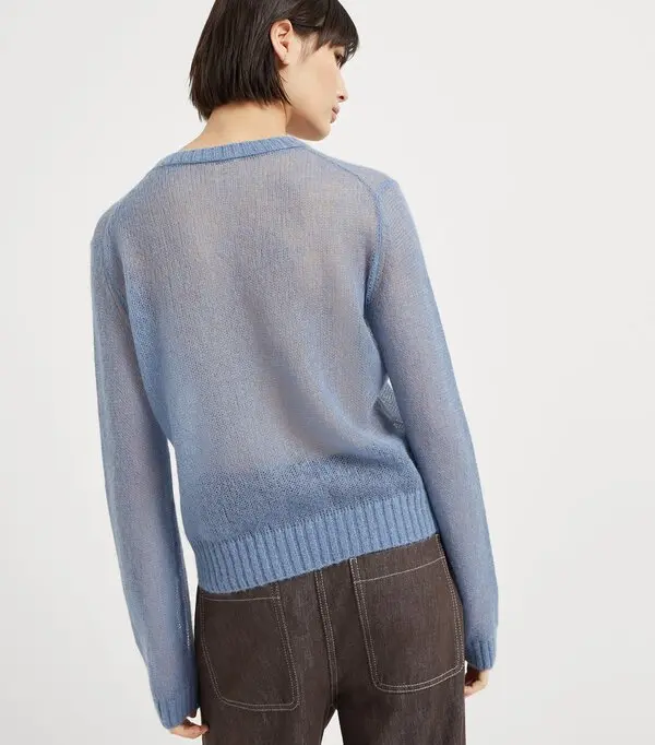 Brunello Cucinelli Mohair-Blend Sweater In Blue - 30% Off