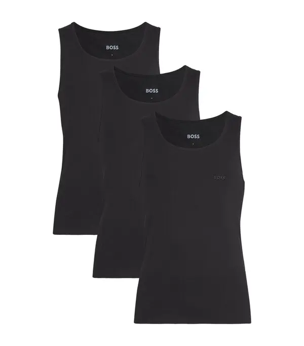 BOSS Cotton Logo Tank Top - Black