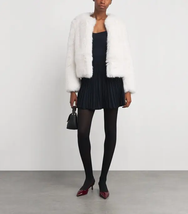 Sandro Rib-Knit Mini Dress - Blue | Editorialist