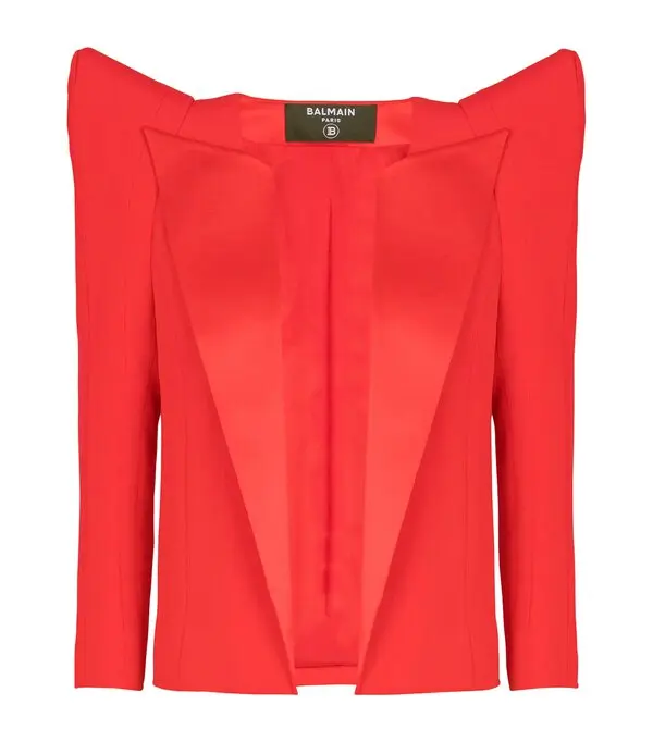 Balmain Crepe Cropped Blazer