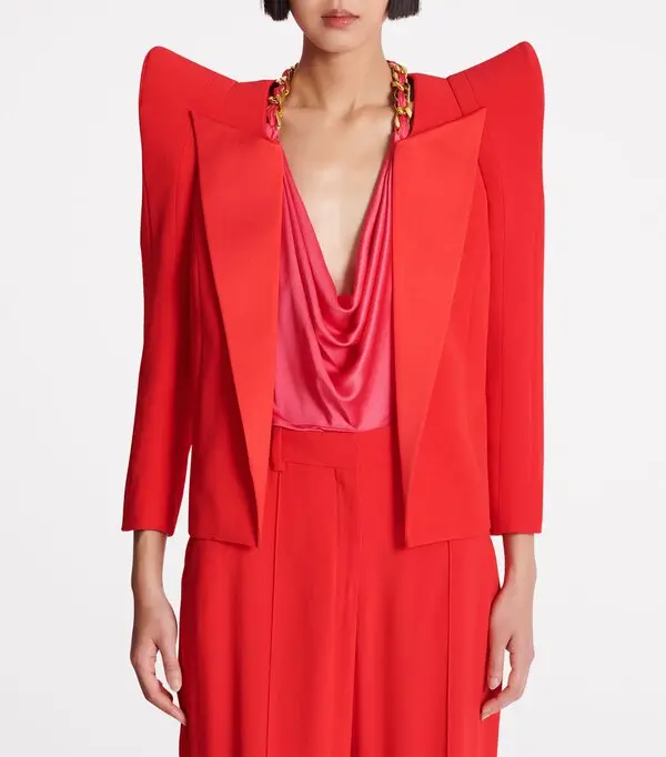 Balmain Crepe Cropped Blazer