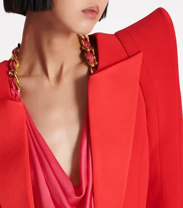 Balmain Crepe Cropped Blazer