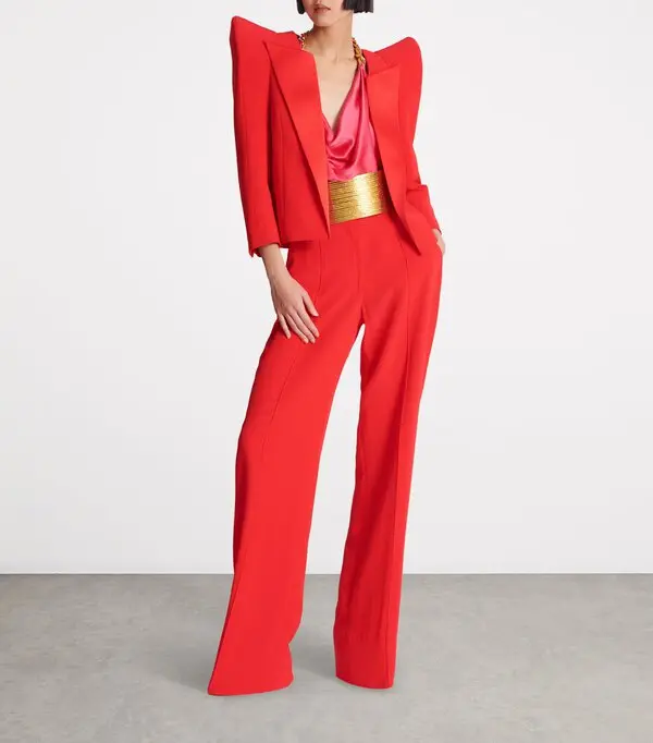 Balmain Crepe Cropped Blazer