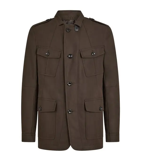 TOM FORD Cotton-blend Military Jacket - Brown