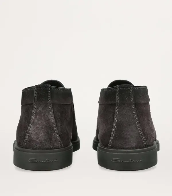 Santoni Suede Detroit High-top Loafers - Grey