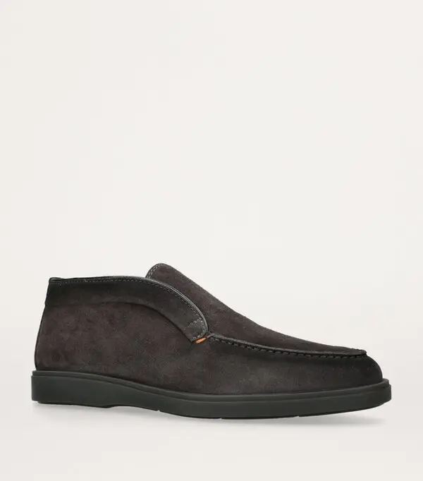 Santoni Suede Detroit High-top Loafers - Grey