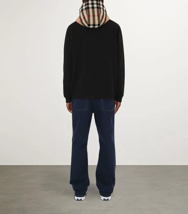 Burberry Check Trim Zip-up Hoodie