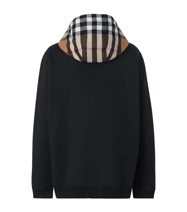 Burberry Check Trim Zip-up Hoodie