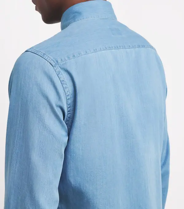 Giorgio Armani Cotton Long-sleeve Shirt - Blue