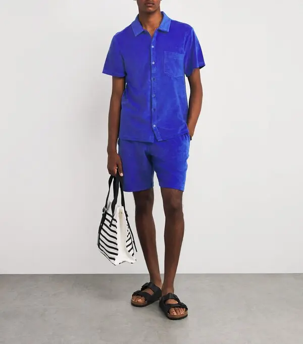 Vilebrequin Cotton-blend Terry Bermuda Shorts - Blue