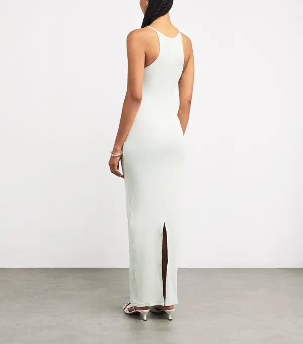 long grey sequin dress Galaxy | Silver Sequin Turtle-Neck Long-Sleeve Maxi Dress main image 1
