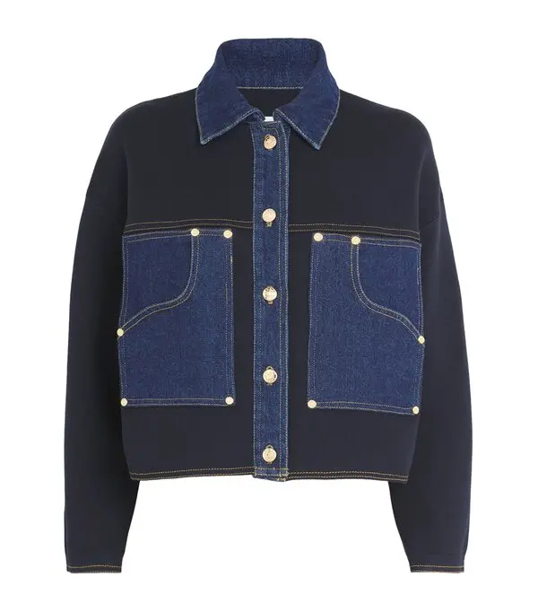 Sandro Contrast Cardigan - Blue