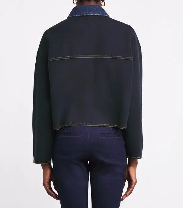 Sandro Contrast Cardigan - Blue
