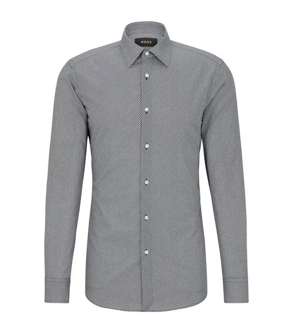 BOSS Printed Slim-fit Shirt - Blue