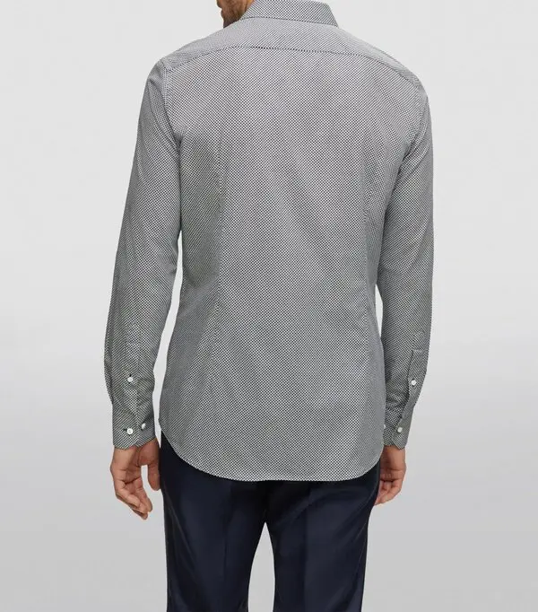 BOSS Printed Slim-fit Shirt - Blue
