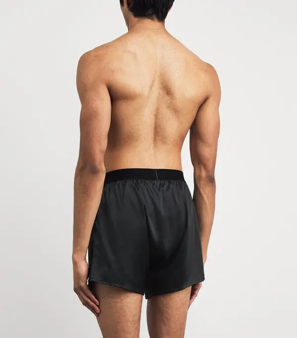 TOM FORD Stretch-silk Boxer Shorts - Black